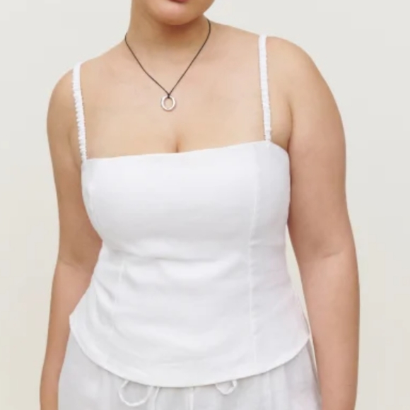 Reformation | Tops | Nwt Reformation Amaya Linen Top Open Back Criss ...